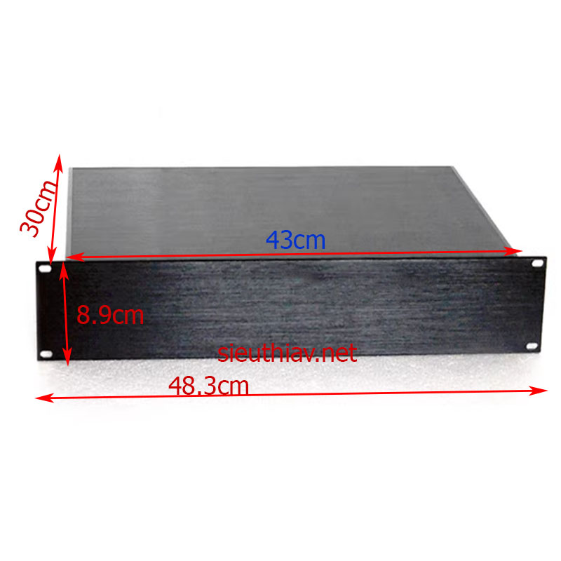 Vỏ nhôm phay 48.3x8.9x30cm bắt rack (2U) (vo110)