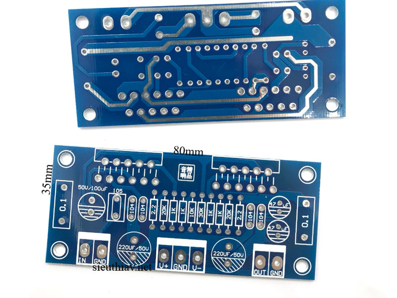 Mạch LM3886 stereo 2 IC (pcb50)